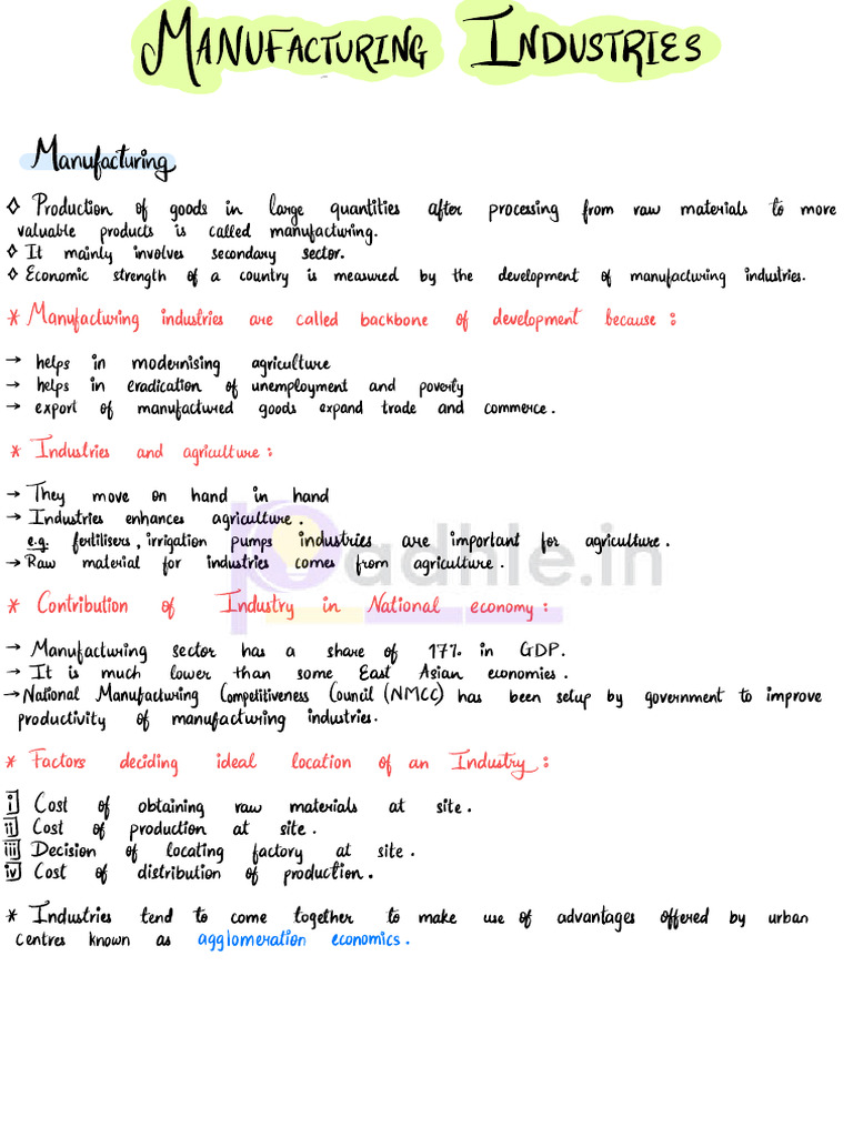 Padhle 10th - Social Science - Manufacturing Industries-Output | PDF