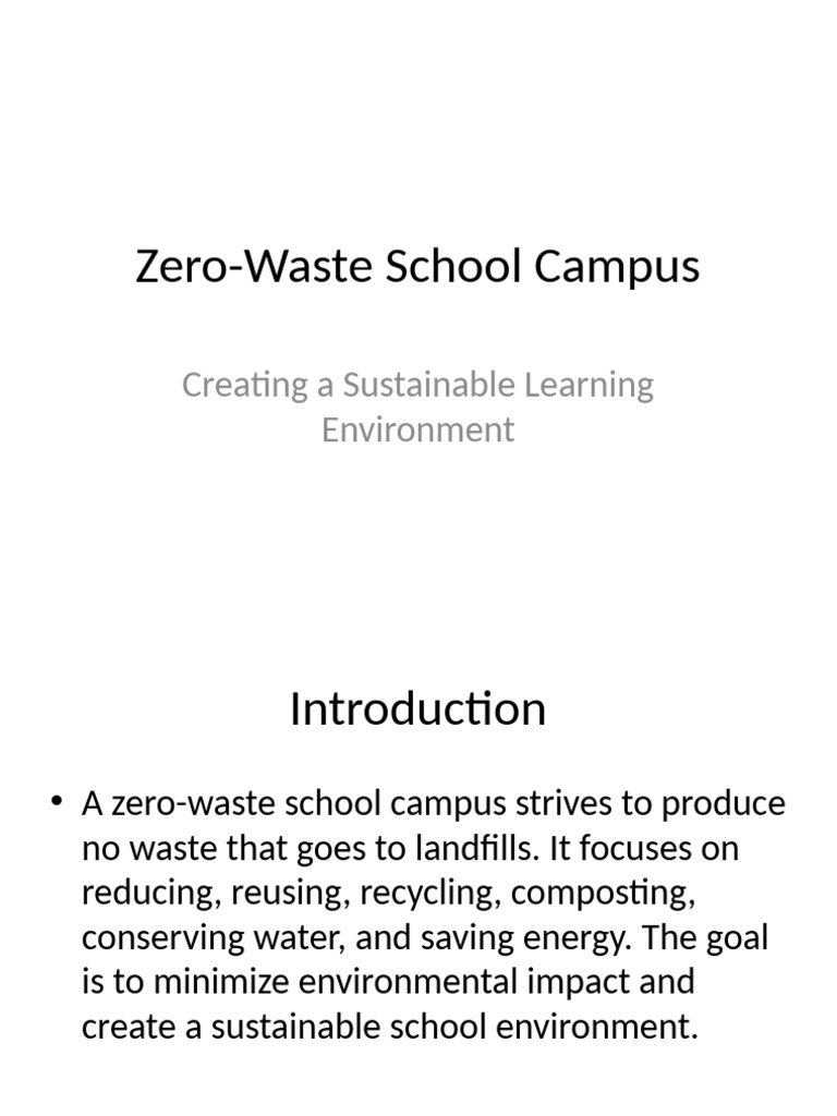 Zero-Waste School Campus Presentation | PDF