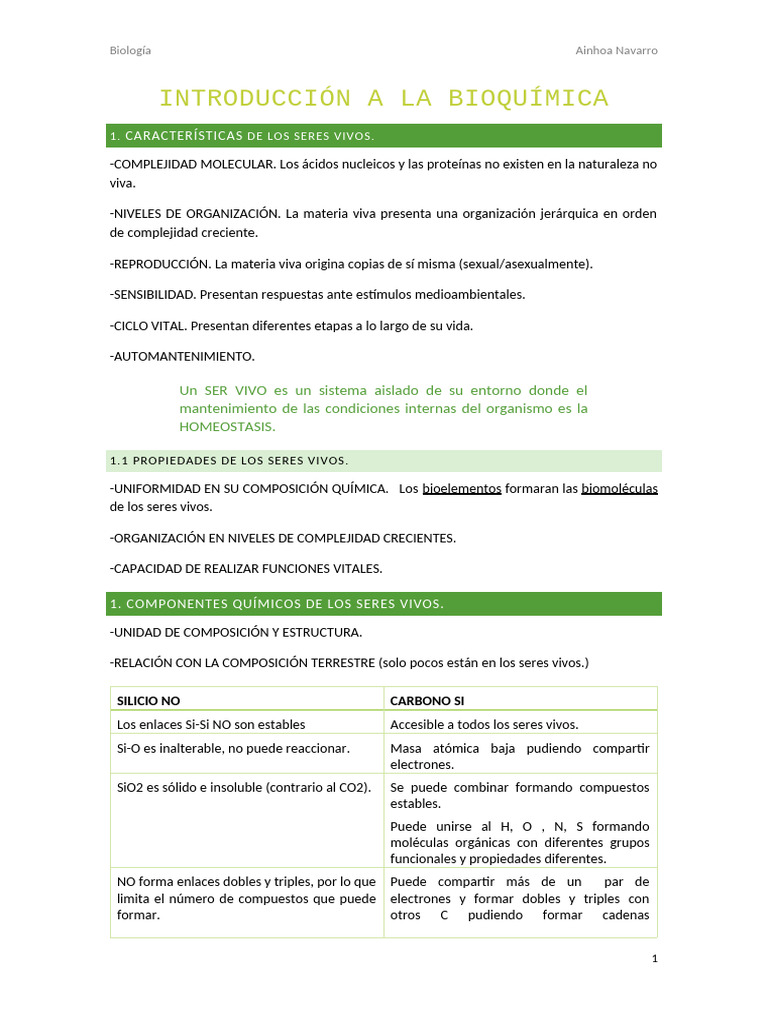 Bioquímica Introducción | PDF