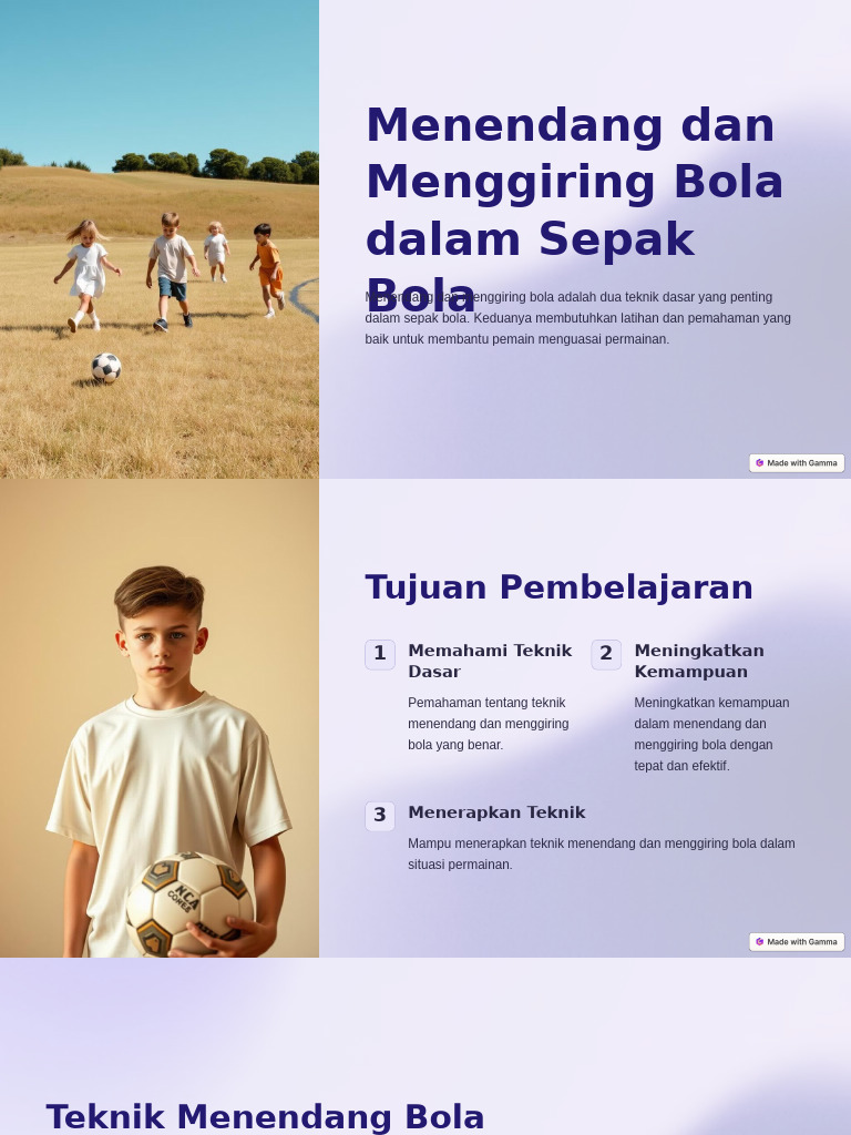 Menendang Dan Menggiring Bola Dalam Sepak Bola | PDF
