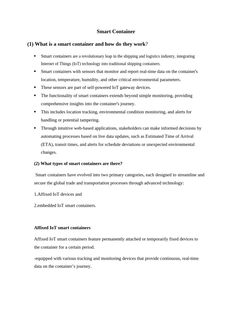 What Is A Smart Container and How Do They Work | PDF