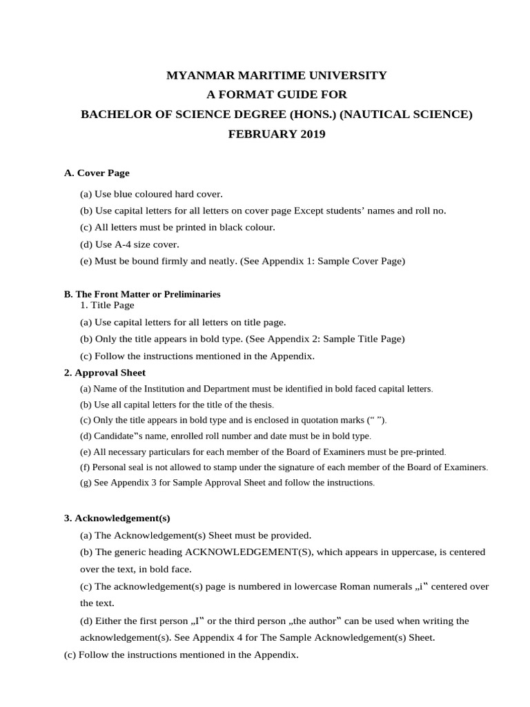 NS Project Thesis Format Guide | PDF