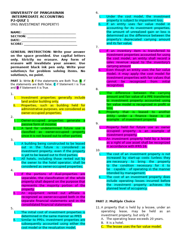 Gen009 Pas41 P2 QUIZ 2 KEY ANSWER | PDF