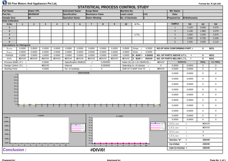 Statistical Process Control Study: Conclusion | PDF