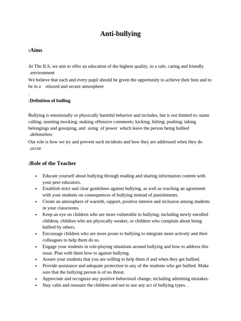 anti bullying policy | PDF