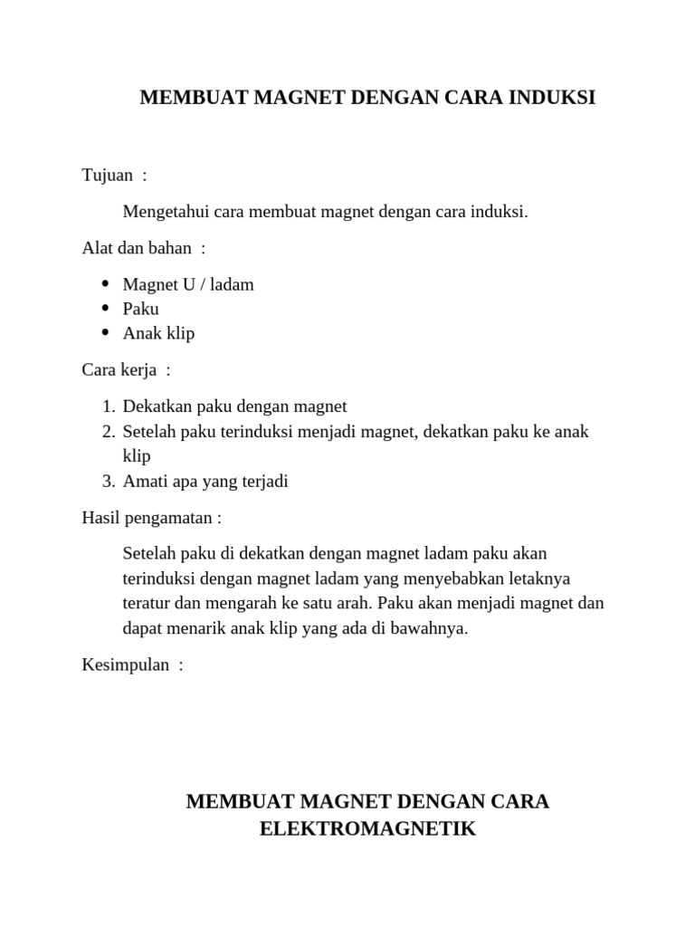 Laporan Membuat Magnet | PDF