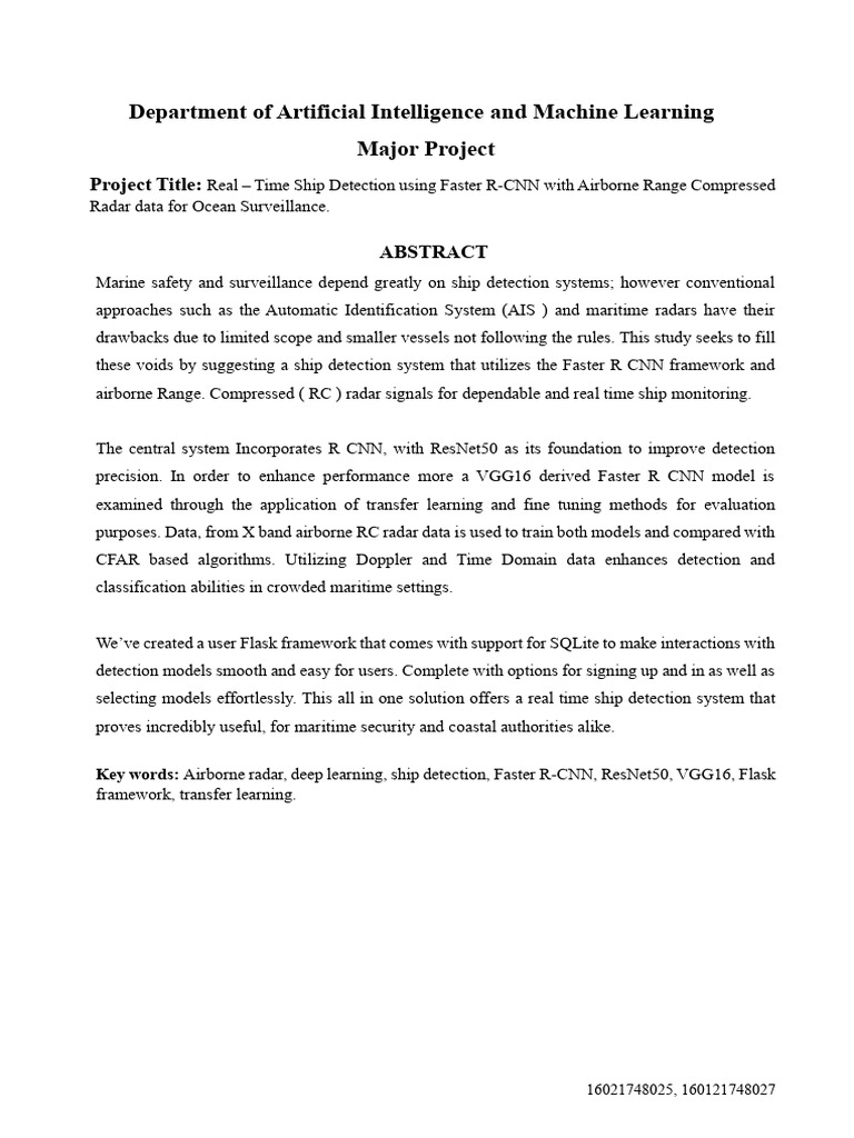 Department of Artificial Intelligence and Machine Learning Major ...