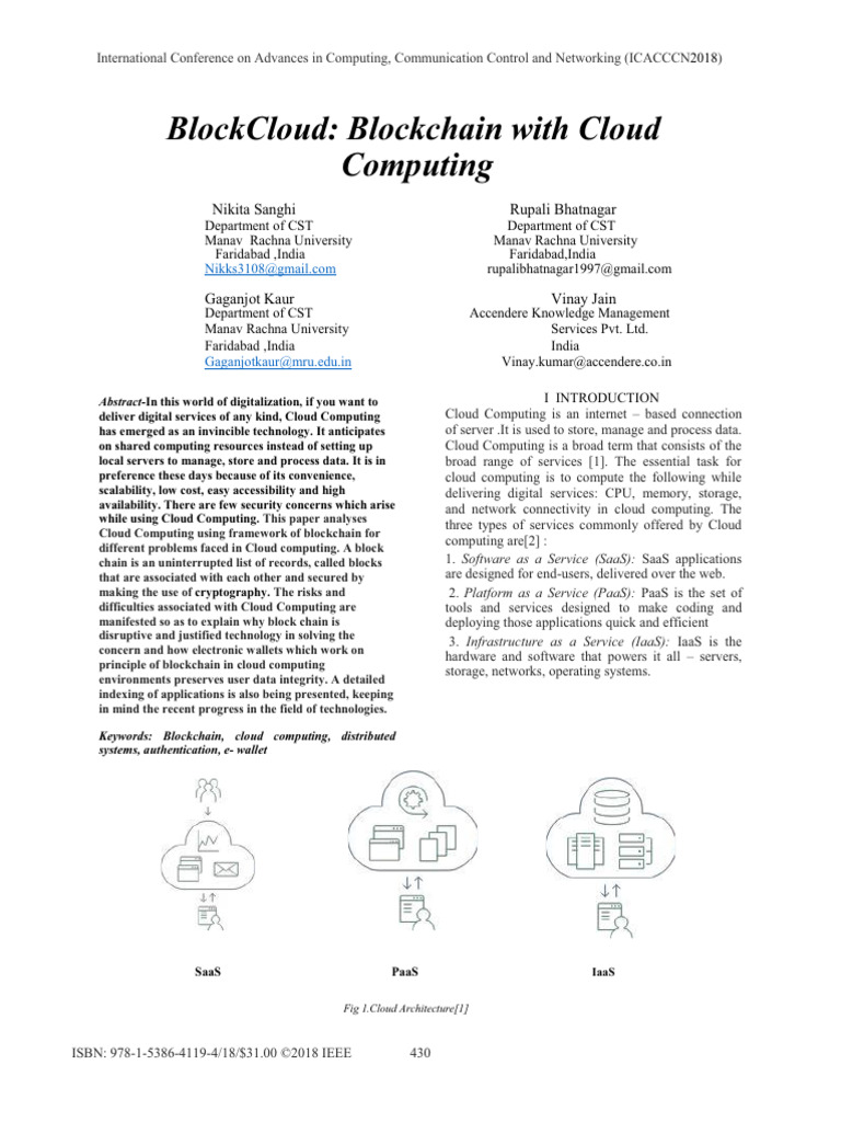 BlockCloud Blockchain With Cloud Computing | PDF