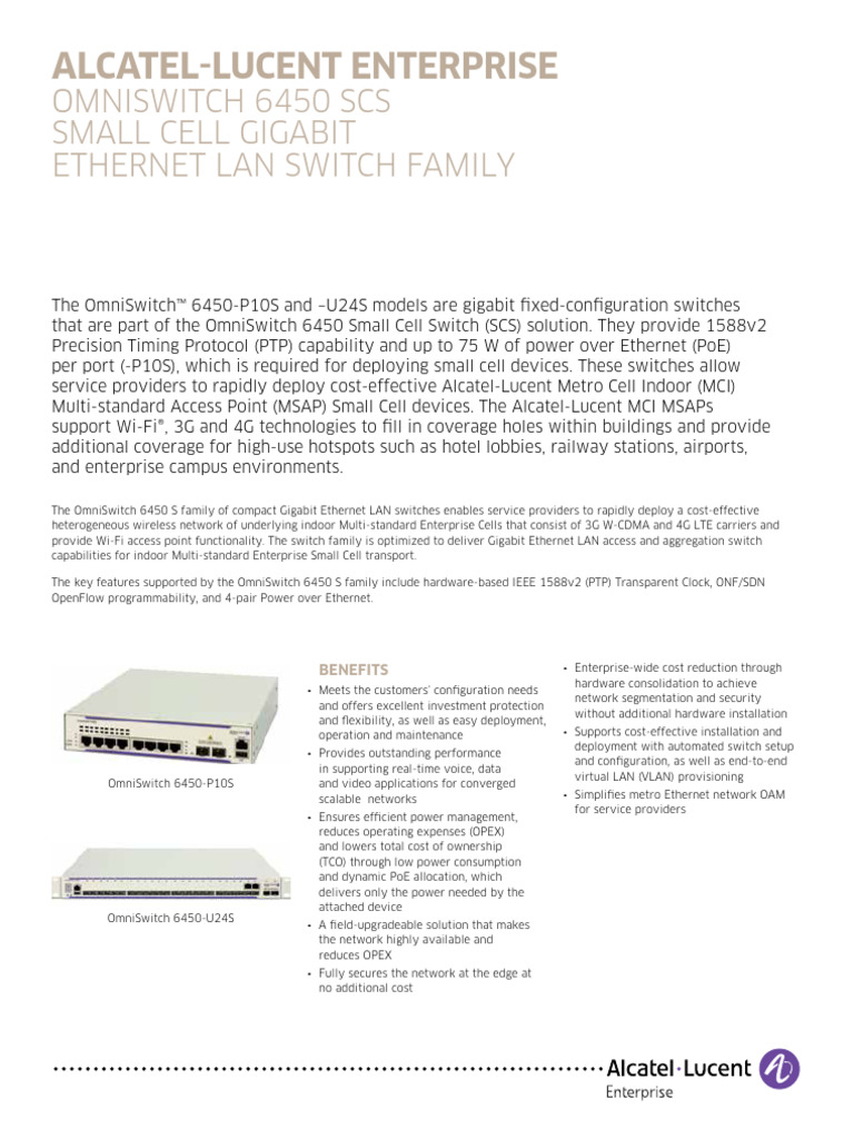Omniswitch 6450 Scs Datasheet en | PDF