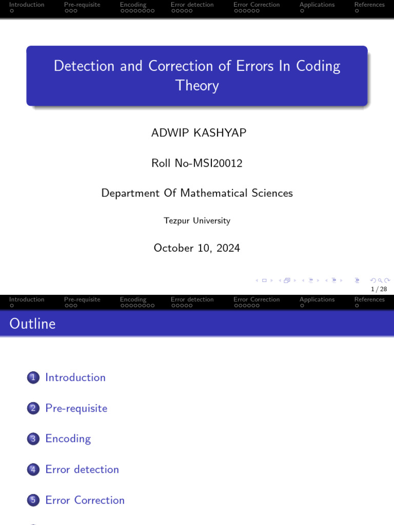 Seminar Final | PDF | Error Detection And Correction | Code