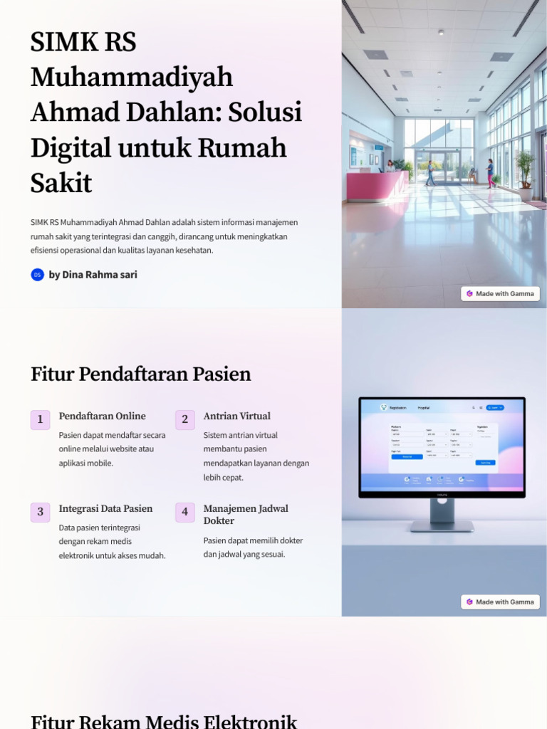 SIMK RS Muhammadiyah Ahmad Dahlan Solusi Digital Untuk Rumah Sakit | PDF