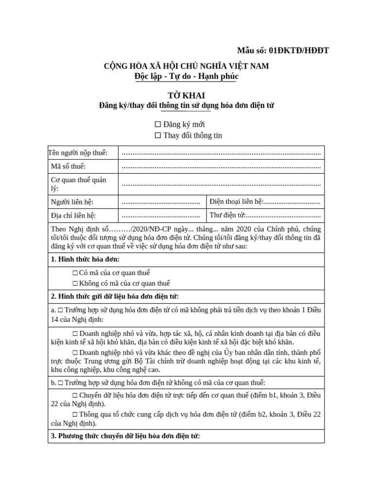 Mau-so-01-DKTD-HDDT-To-khai-dang-ky-thay-doi-thong-tin-su-dung-hoa-don-dien-tu | PDF
