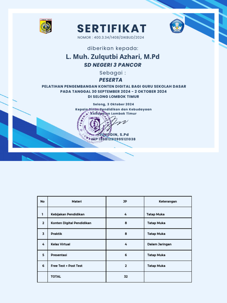 Sertifikat Pengembangan Konten Digital | PDF