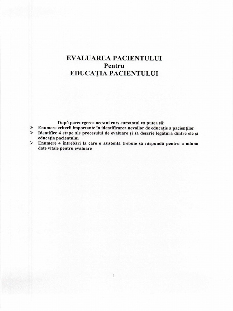 Educatia Pacientului 2 | PDF