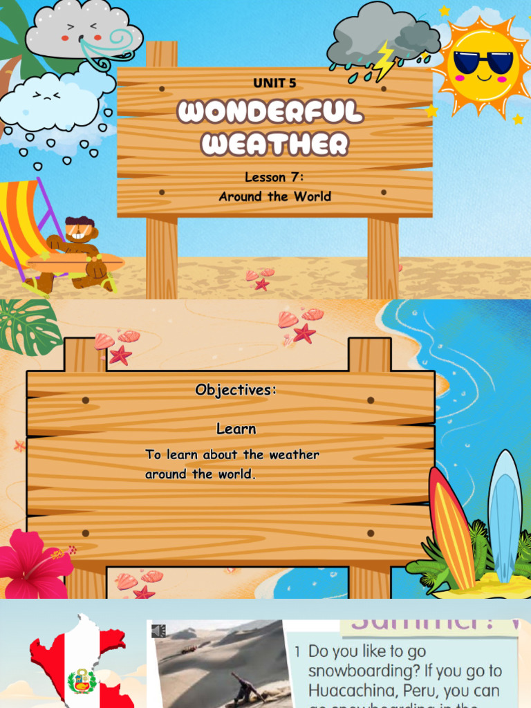 Unit 5 - Wonderful Weather - Lesson 7 - Around The World | PDF