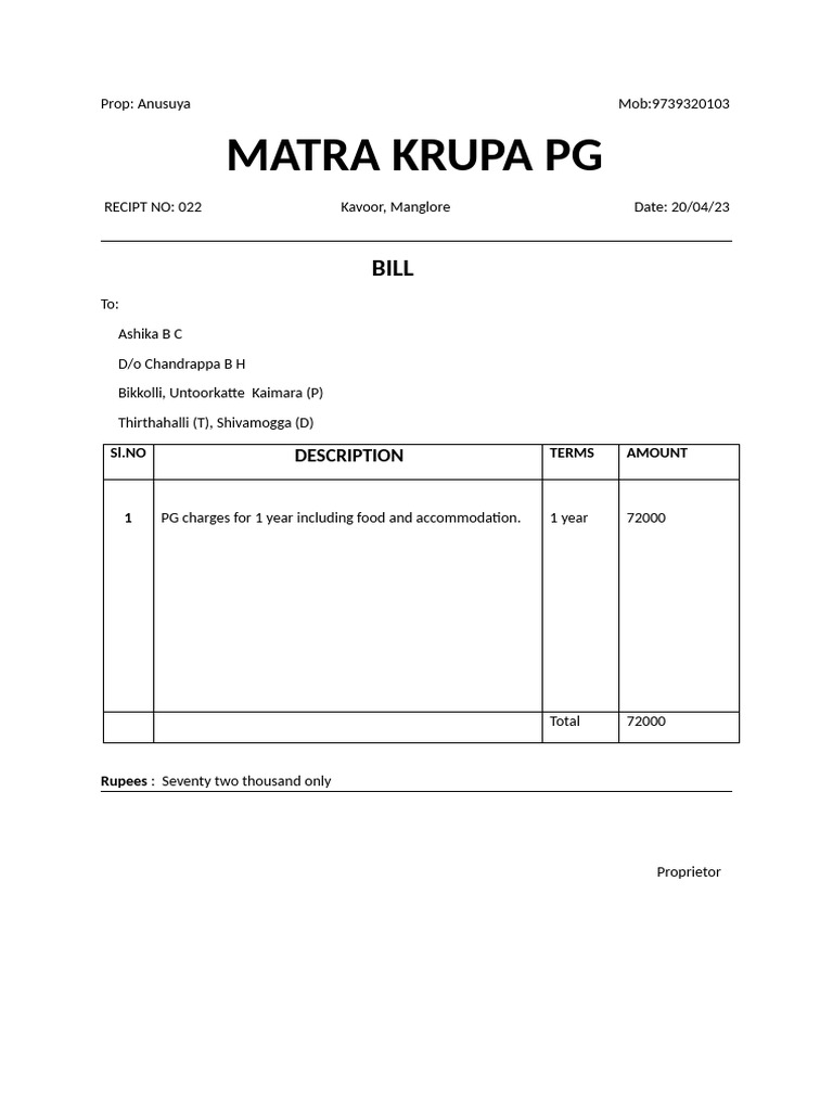 Matru Krupa PG | PDF