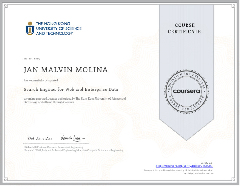 Coursera Certificate | PDF | Computers