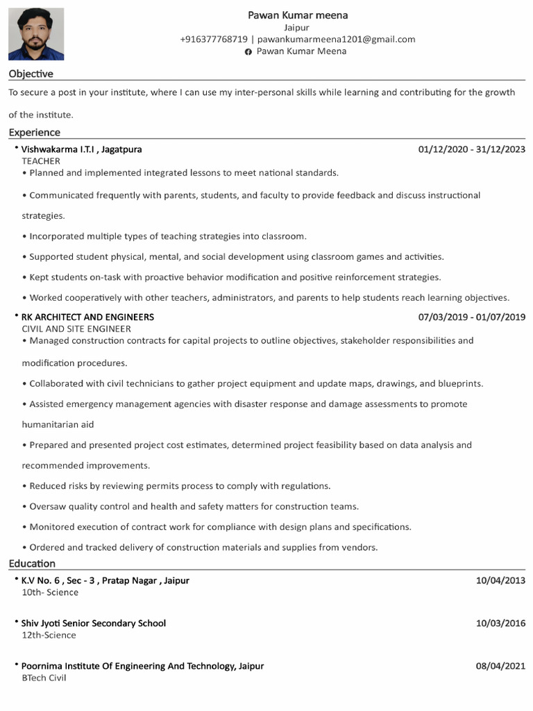 Pawan 12 Resume | PDF