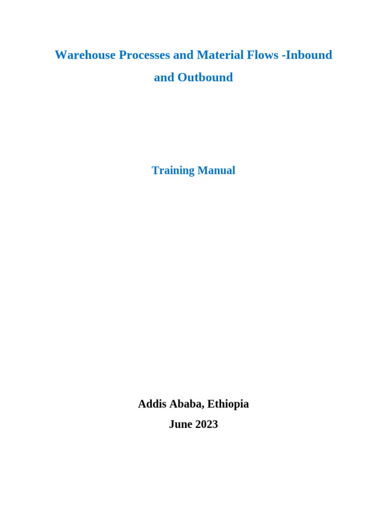 Warehouse - Processes - and - Material - Flows - in - The - Inbound ...