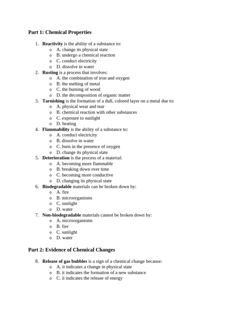 Science 4.1 Review QuizPart 1 | PDF | Recycling | Science & Mathematics
