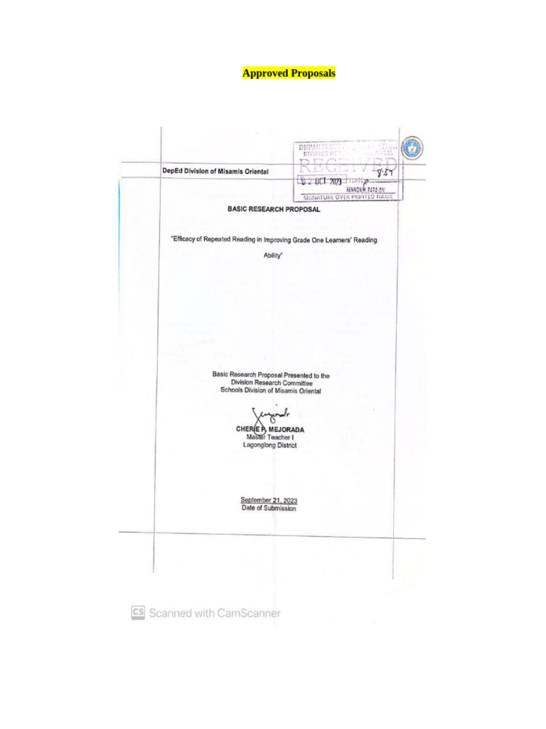 Approved Proposals | PDF