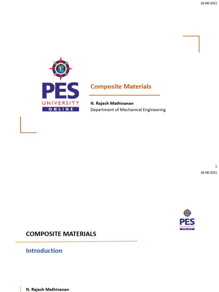 Composite Materials Slides Unit-1 | PDF