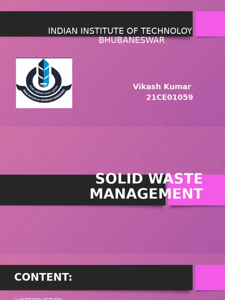 SOLID WASTE MANAGEMENT (Autosaved) | PDF | Municipal Solid Waste | Waste SOLID WASTE MANAGEMENT (Autosaved) | PDF | Municipal Solid Waste | Waste