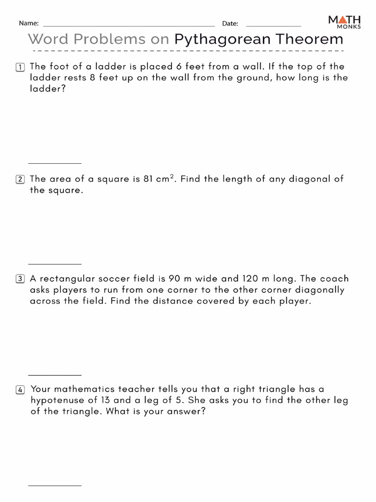 Pythagorean-Word-Problems-Worksheet-with-Answers | PDF