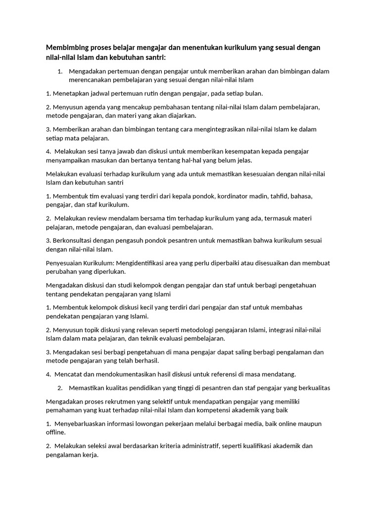 Membimbing Proses Belajar Mengajar Dan Menentukan Kurikulum Yang Sesuai ...