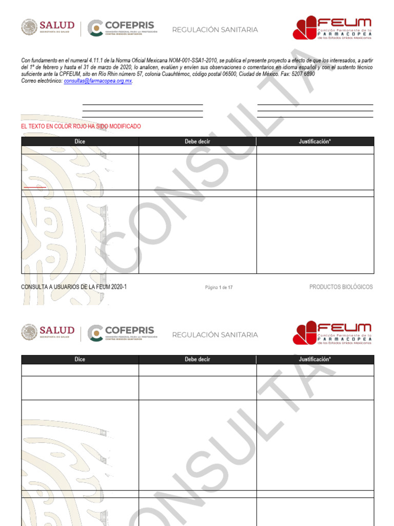 Consulta A Usuarios de La Feum 2020-1 Productos Biológicos | PDF
