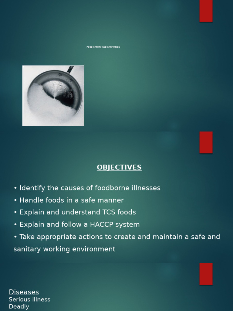 Food Safety and Sanitation | PDF
