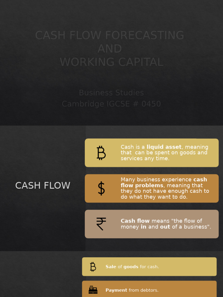 Cash Flow Forecasting AND Working Capital: Business Studies Cambridge ...
