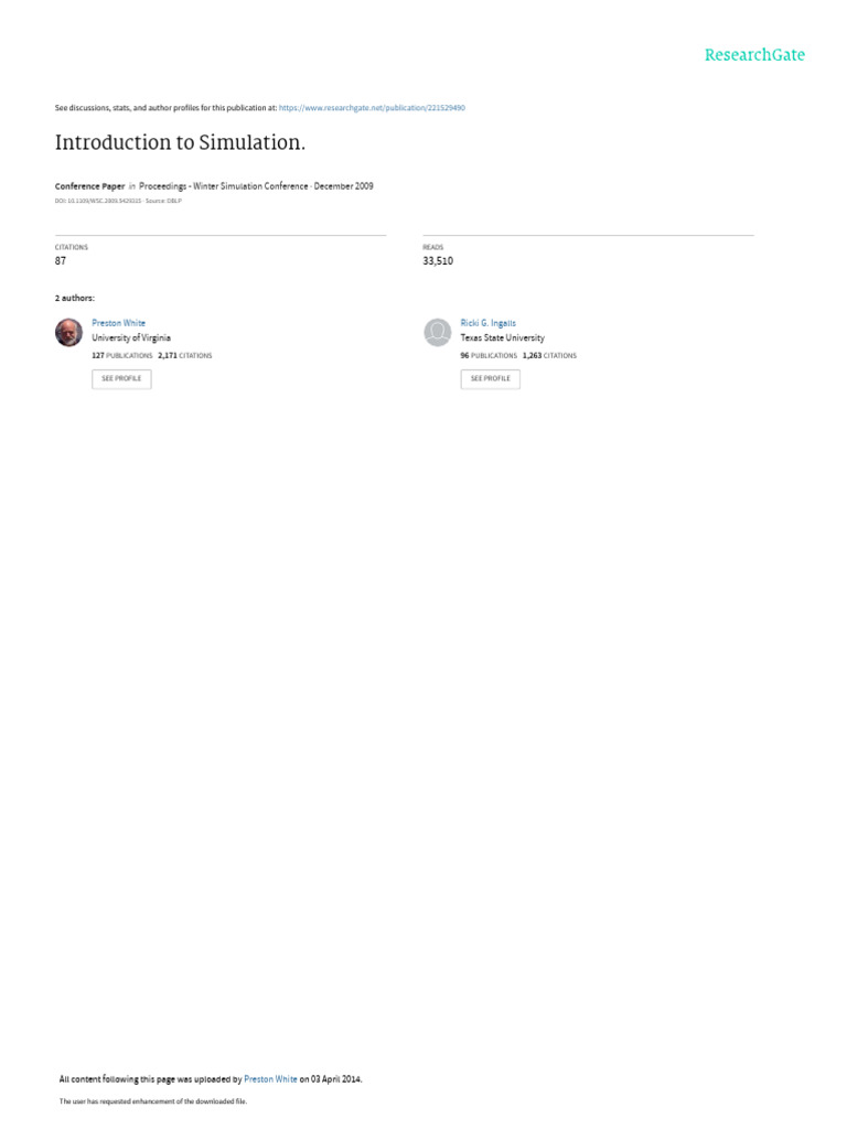 Introduction To Simulation.: Proceedings - Winter Simulation Conference ...