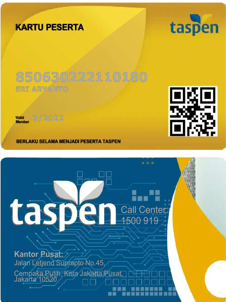 PDF Kartu Taspen Pak Eri Revisi - Compress | PDF