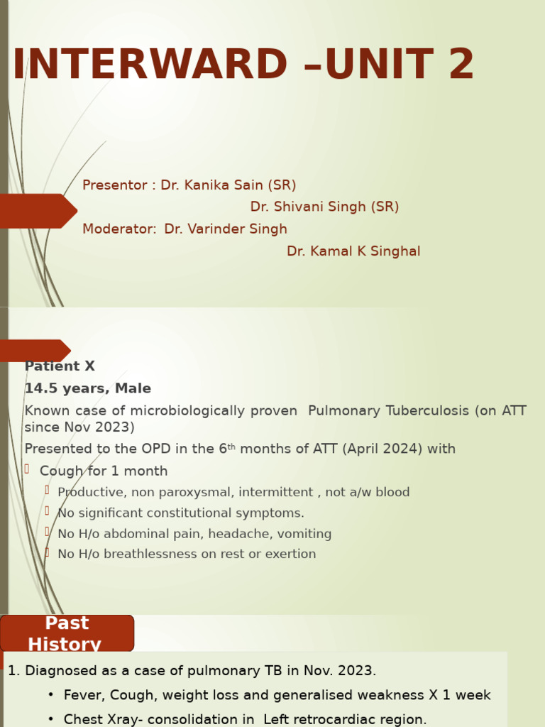 Pulmo TB Case Presentation Kanika | PDF