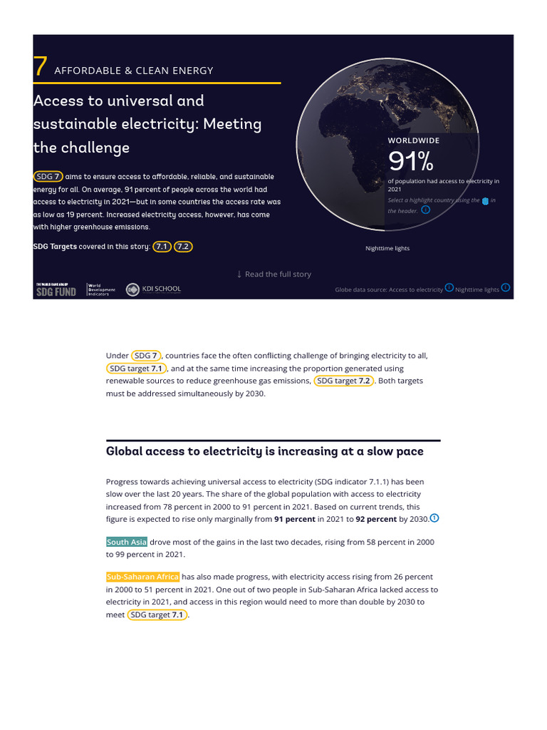Affordable & Clean Energy - SDG 7 - Affordable & Clean Energy | PDF