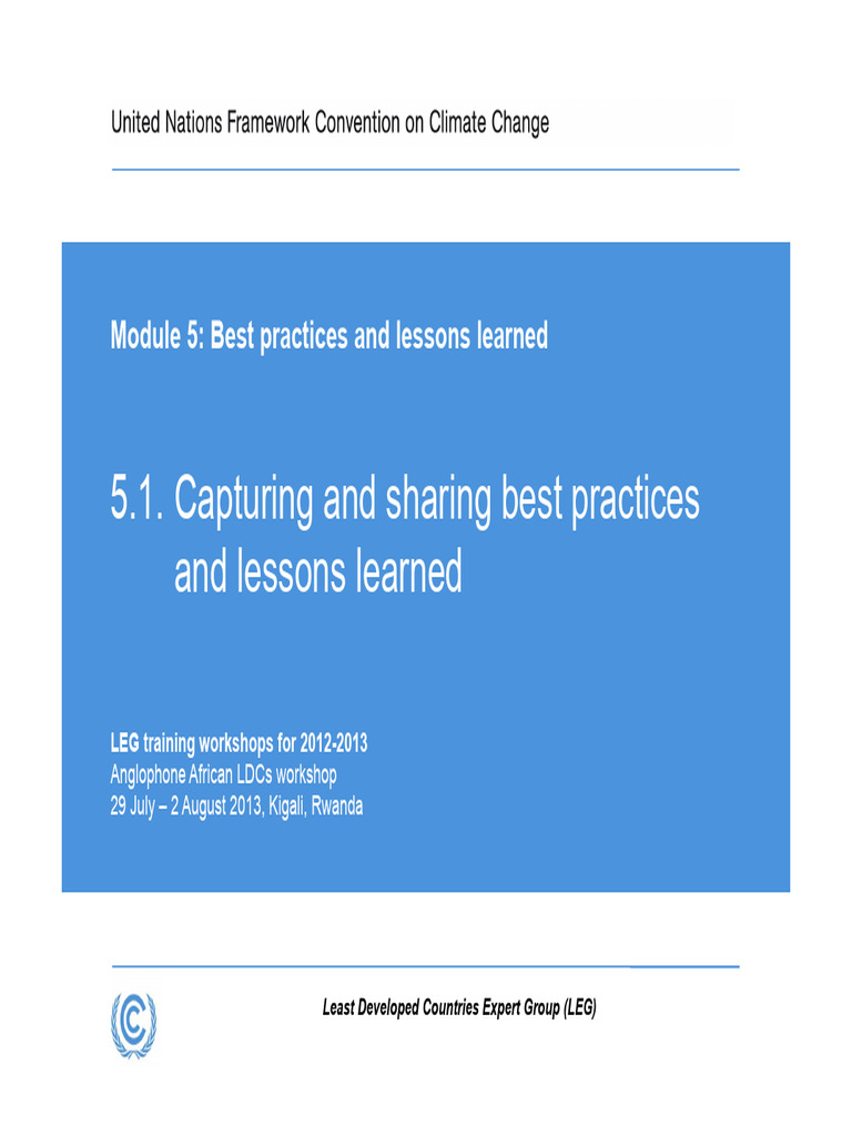 5.1 Best Practices and Lessons Learned | PDF