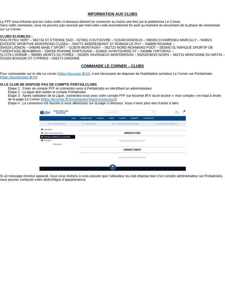 Information Aux Clubs | PDF