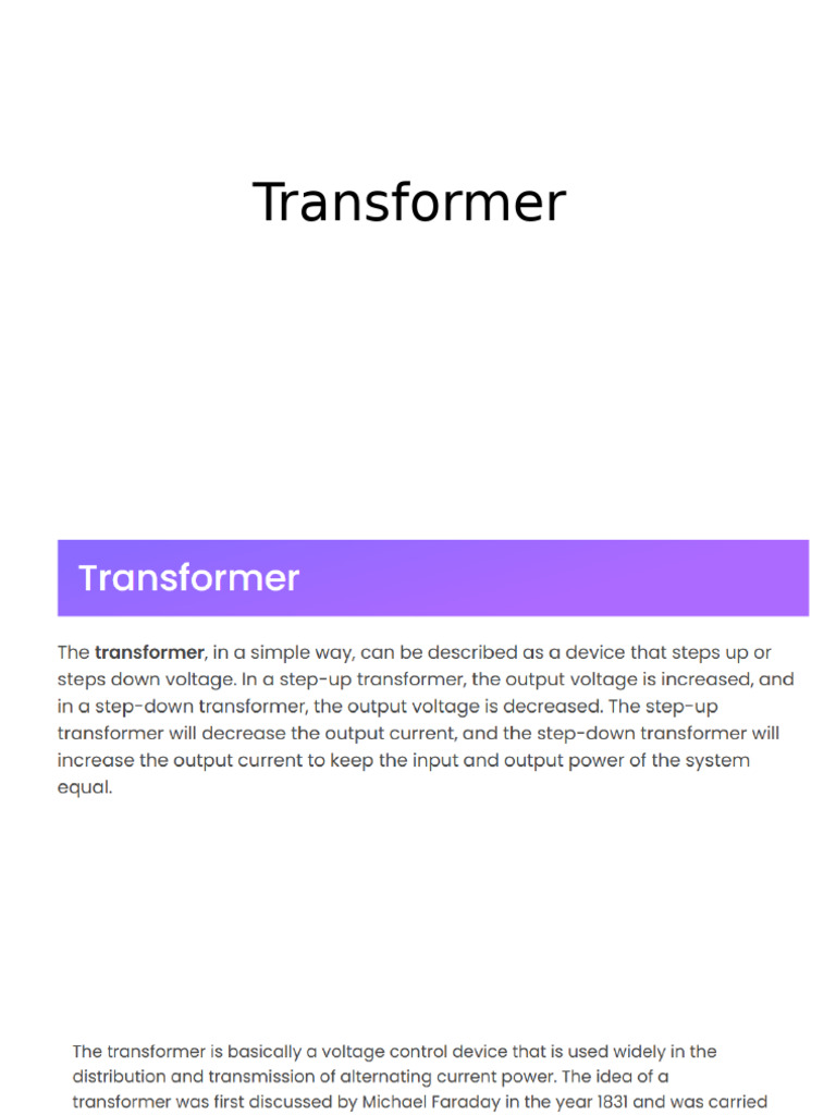 Transformer | PDF