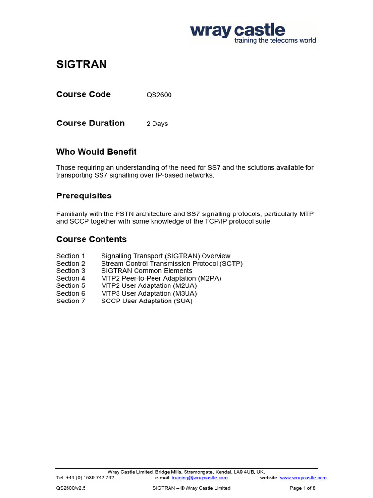 SIGTRAN QS2600 DCD v2.5 | PDF