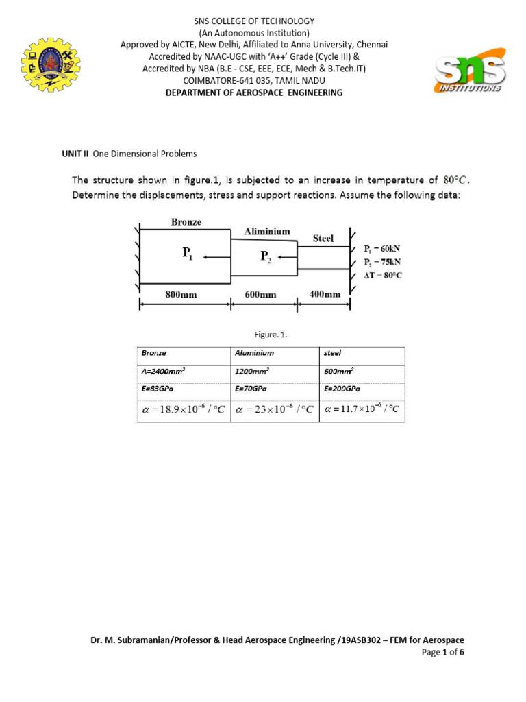 One Dimensional Problems: Unit Ii | PDF