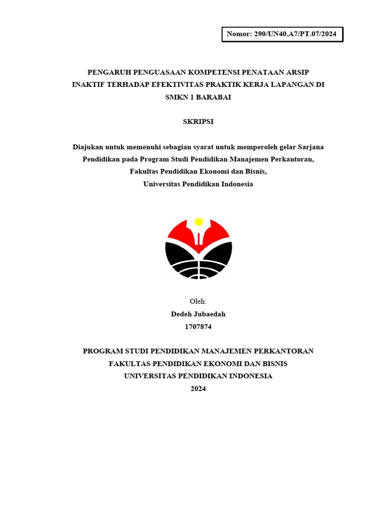 Final - Draft Skripsi - Dedeh Jubaedah - 1707874 3 | PDF