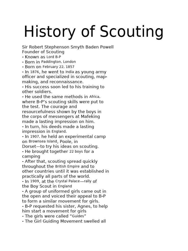 MNHSParagons History of Scouting | PDF