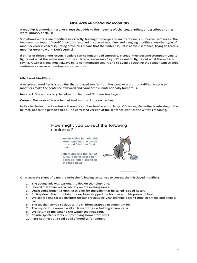 ZZZExercises On Modifiers in Pictures | PDF