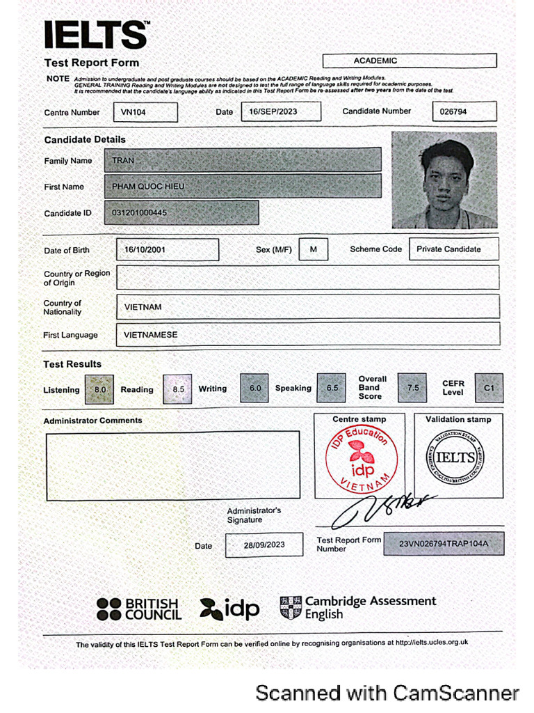 IELTS Certificate | PDF