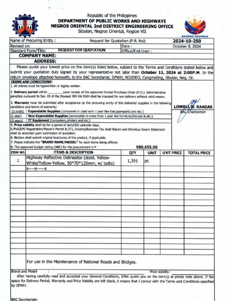 REQUEST FOR QUOTATION (52) dp2 250 | PDF