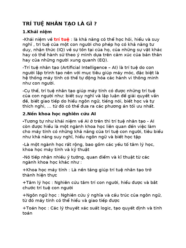 TRÍ TUỆ NHÂN TẠO LÀ GÌ 1 | PDF