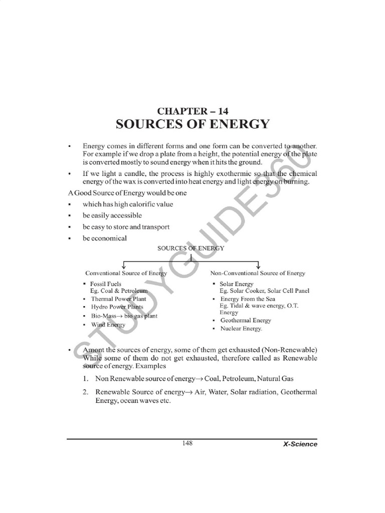 10 Science Notes 14 Sources of Energy 1 Unlocked | PDF