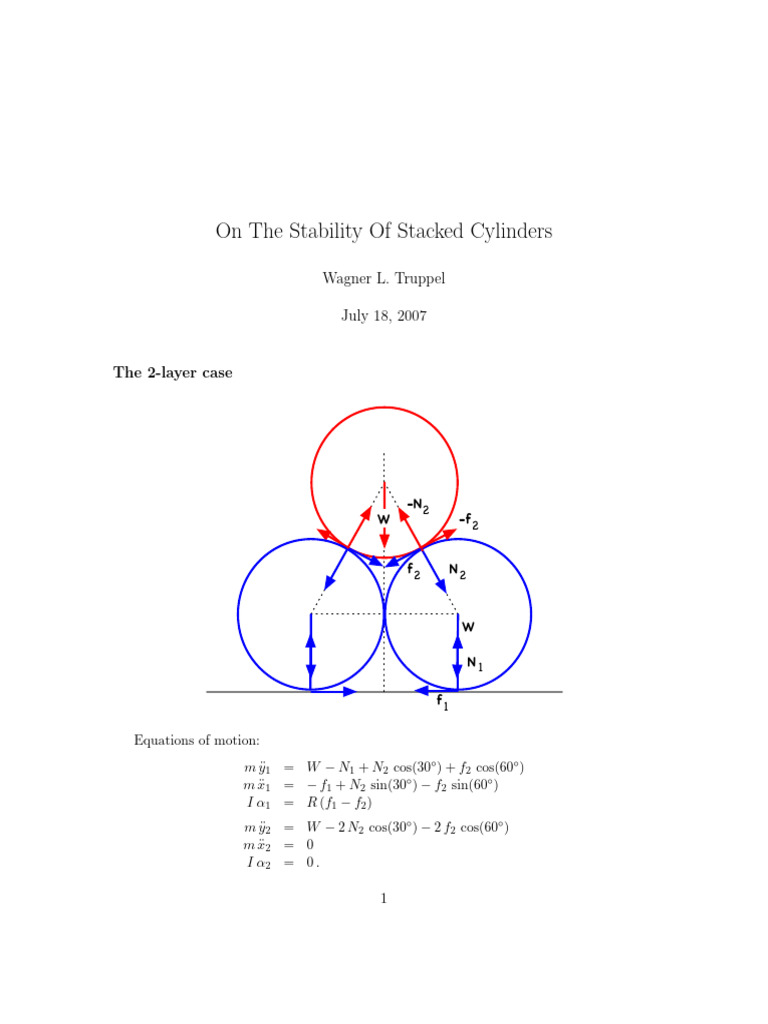 On The Stability of Stacked Cylinders | PDF