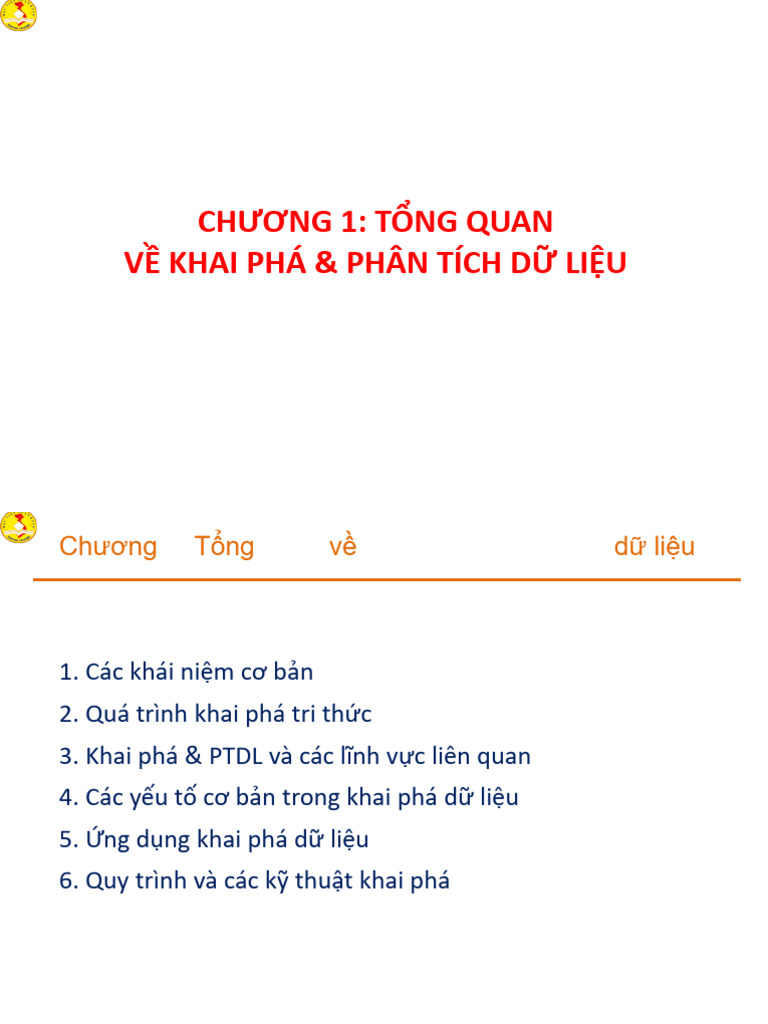IS23A Chuong 1 Tong Quan KPDL Va PTDL | PDF